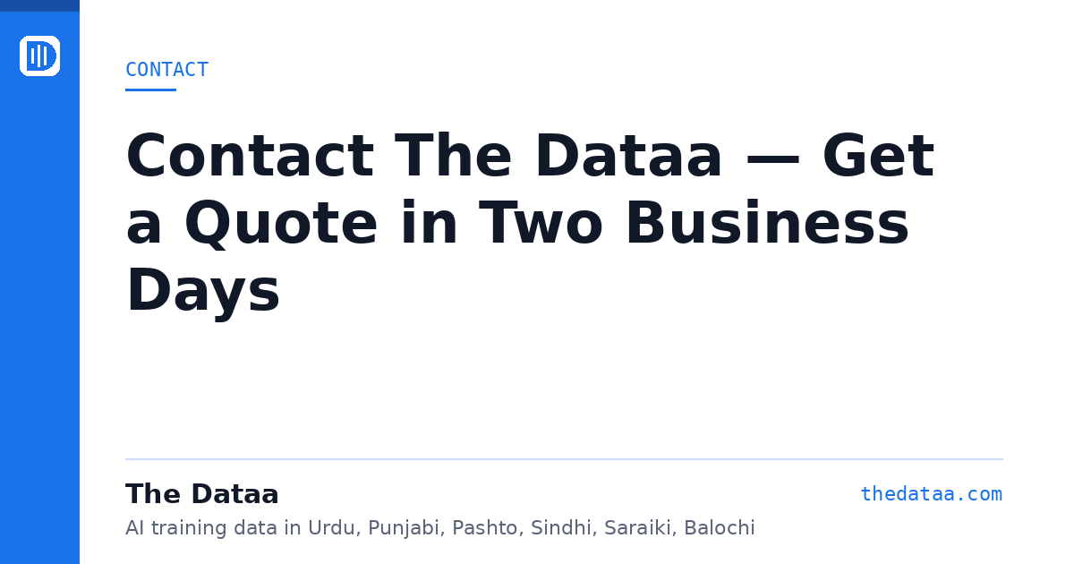 Contact The Dataa — Get a Quote in Two Business Days